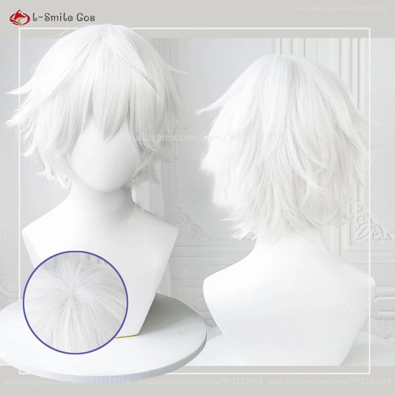 Killua Zoldyck Cosplay Парик Белый 30 см