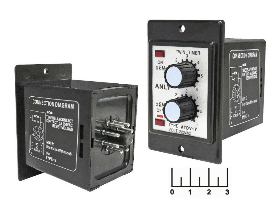 Реле ~220V ATDV-Y 3сек-30мин циклическое