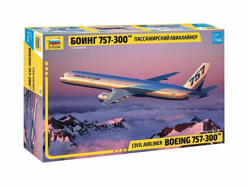 Склеиваемая пластиковая модель Пассажирский авиалайнер Боинг 757-300™. Масштаб 1:144