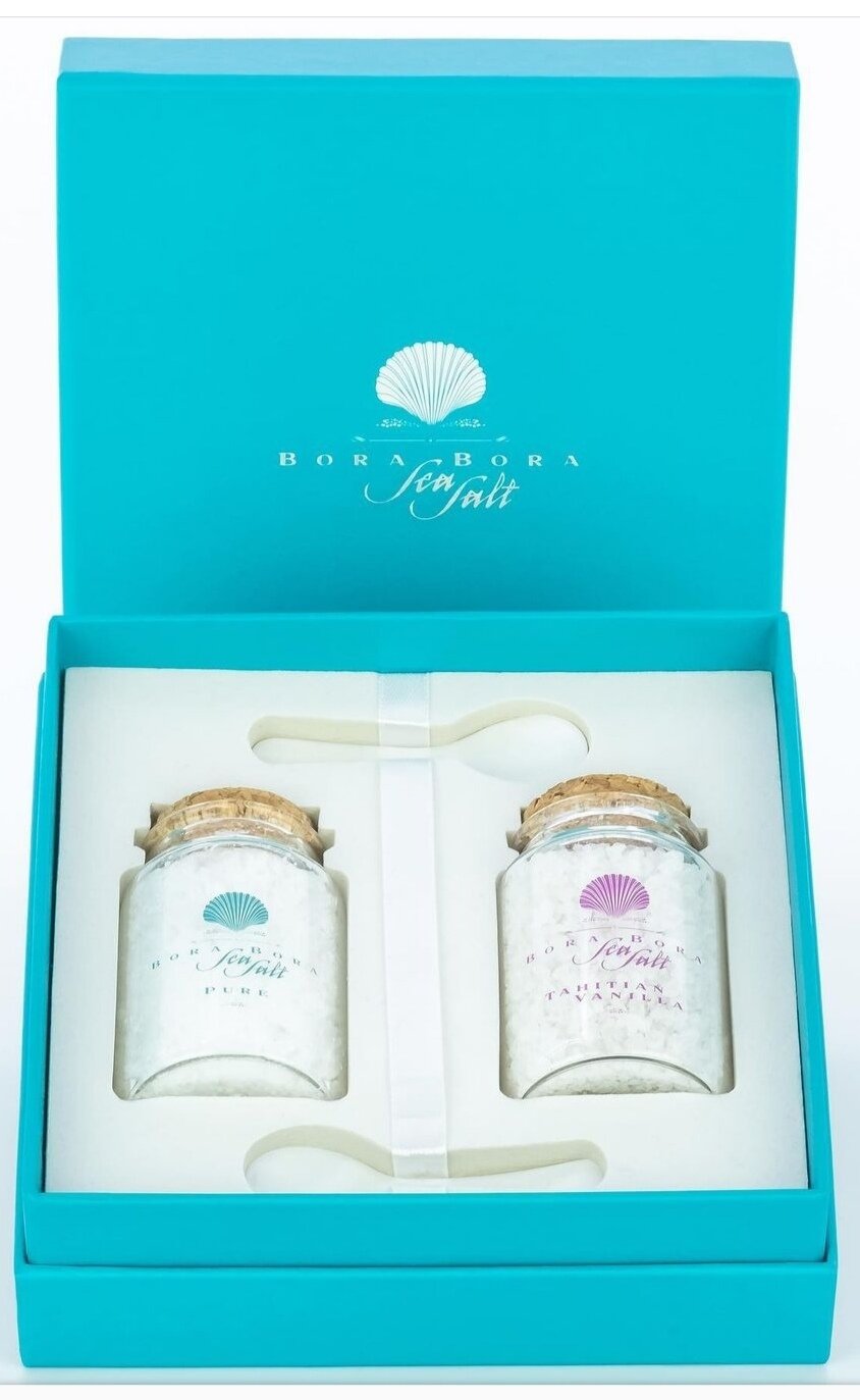 Подарочный набор редкой элитной пищевой соли Bora Bora Tahitian Vanilla (75 гр) и Bora Bora Pure (75 гр)