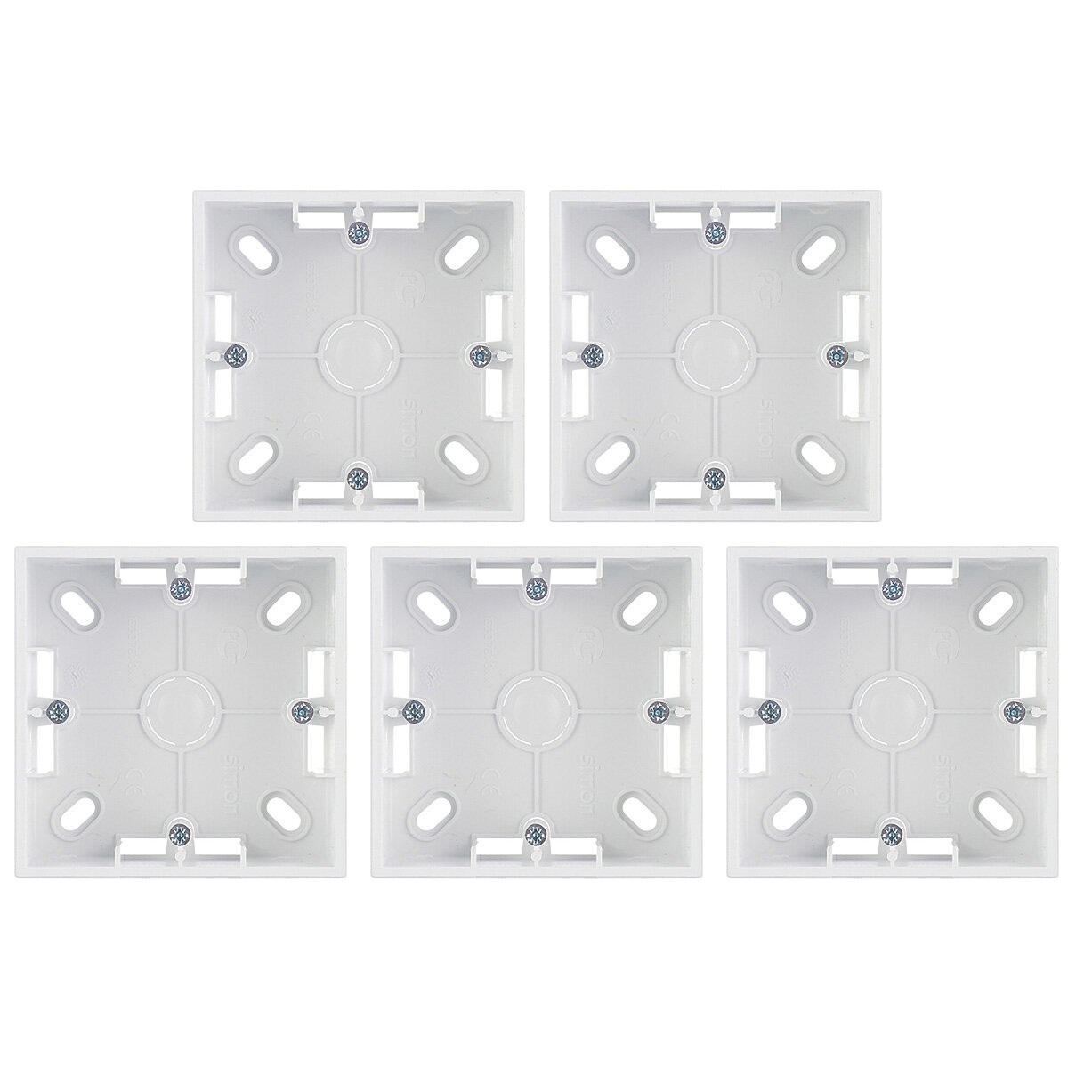 Коробка монтажная Simon 15 накладная белая (1590751-030) (5 шт.)