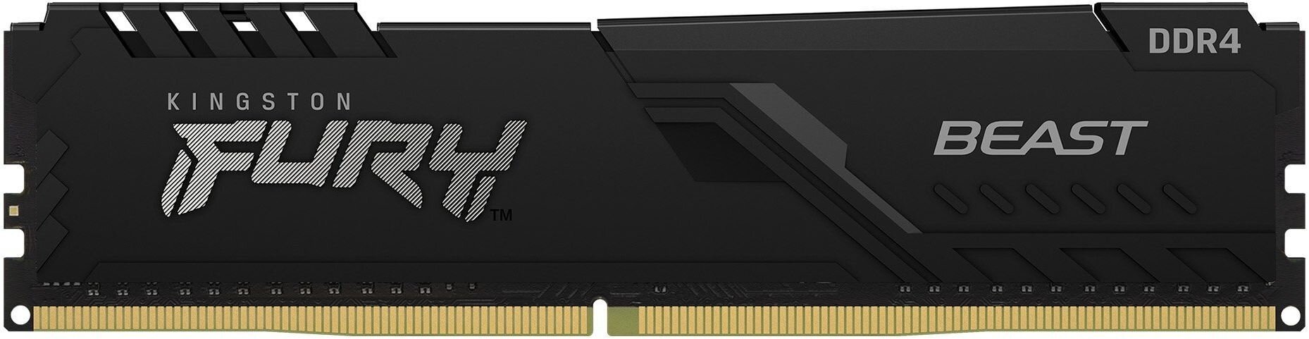 Оперативная память Kingston Fury Beast, DDR4, 32GB (1x32GB), 3600MHz, CL18, DIMM, с радиатором, черный