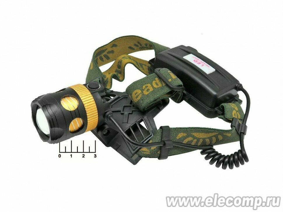 Фонарь налобный 2*18650 1 светодиод аккумуляторный HYT-K13-WY zoom 4 режима