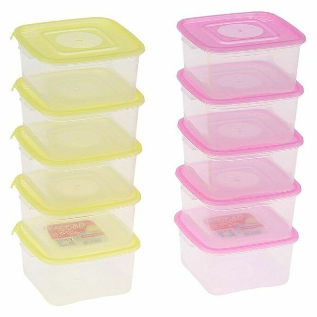 Набор контейнеров 5шт Каскад 0,46л (квадр)