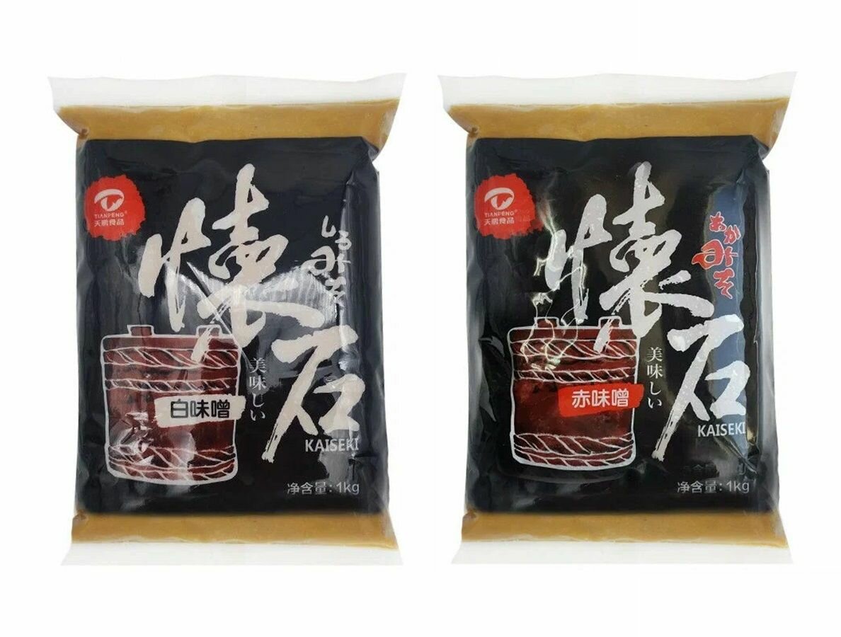 Набор натуральных мисо паст светлая (широ) и темная (ака), Китай, 2 х 1 кг