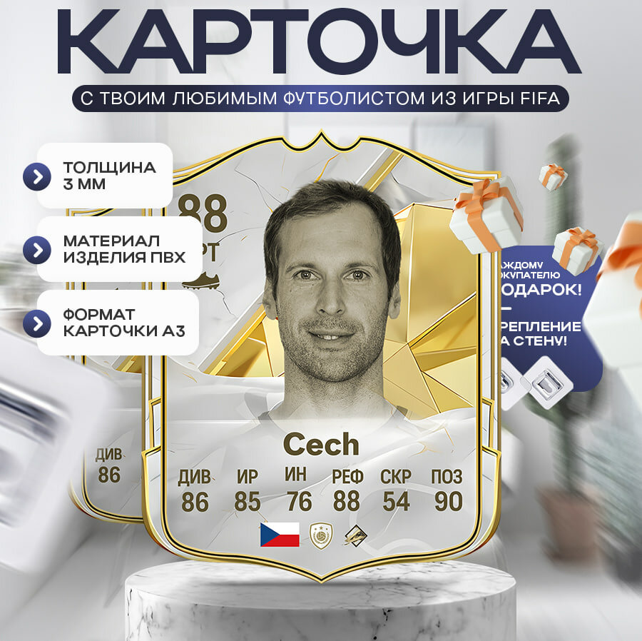 Карточка фифа с футболистом Cech 88 A3