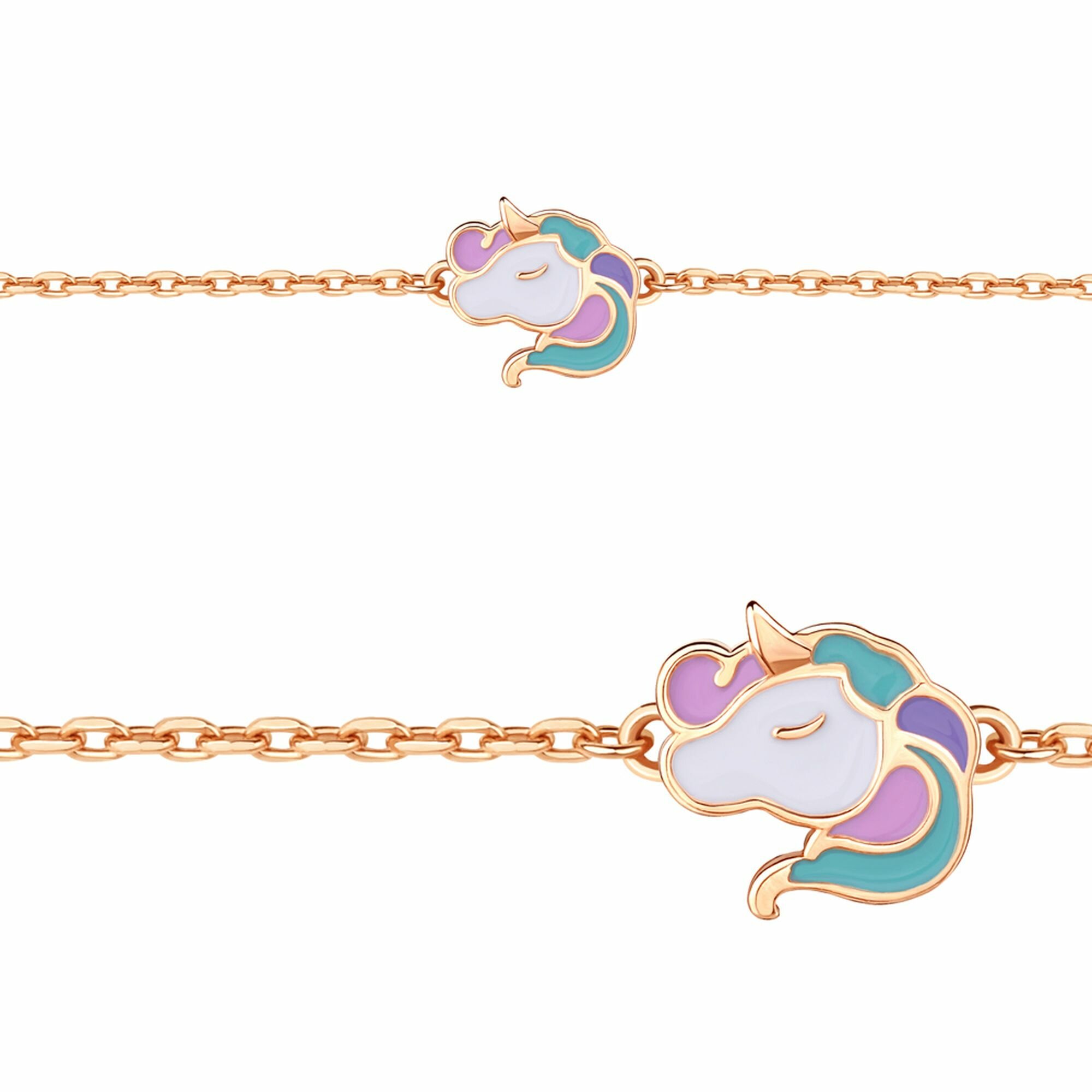 Браслет, серебро, 925 проба, золочение, эмаль