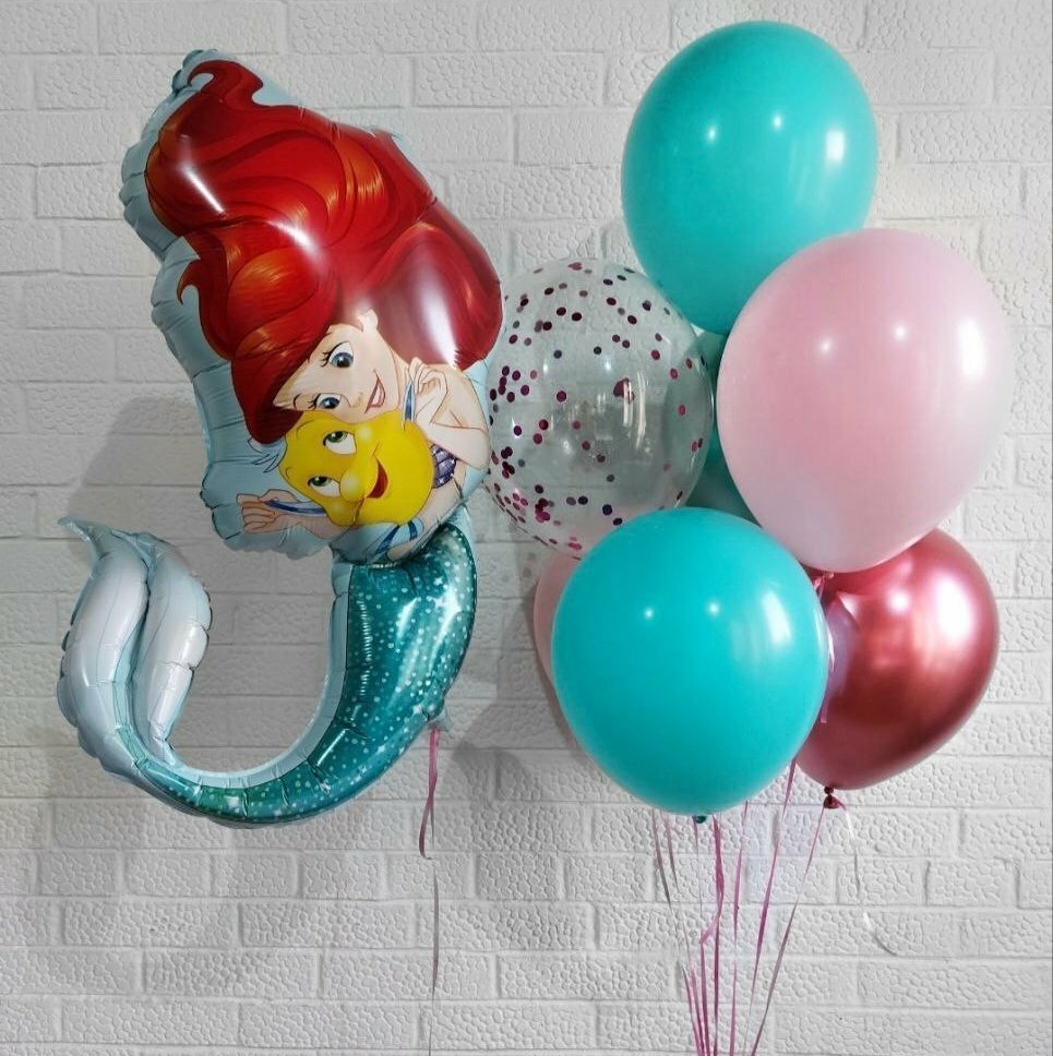 Воздушные шарики "Русалочка Ариэль и Флаундер"