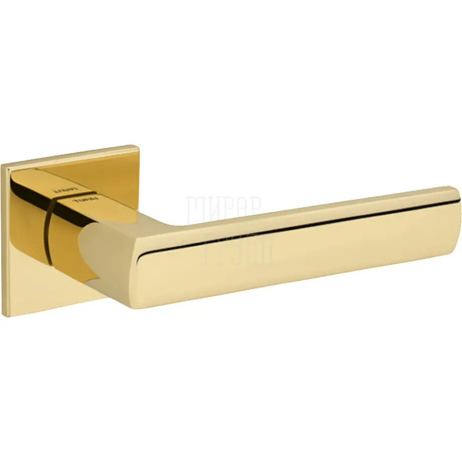 Дверная ручка на прямоугольной розетке Tupai 4161 5S Q (на тонком основании 5 мм) полированная латунь