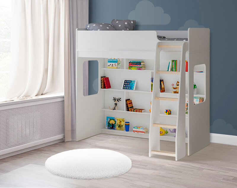 Кровать чердак Л-C601.2 75x175 Белый Белый