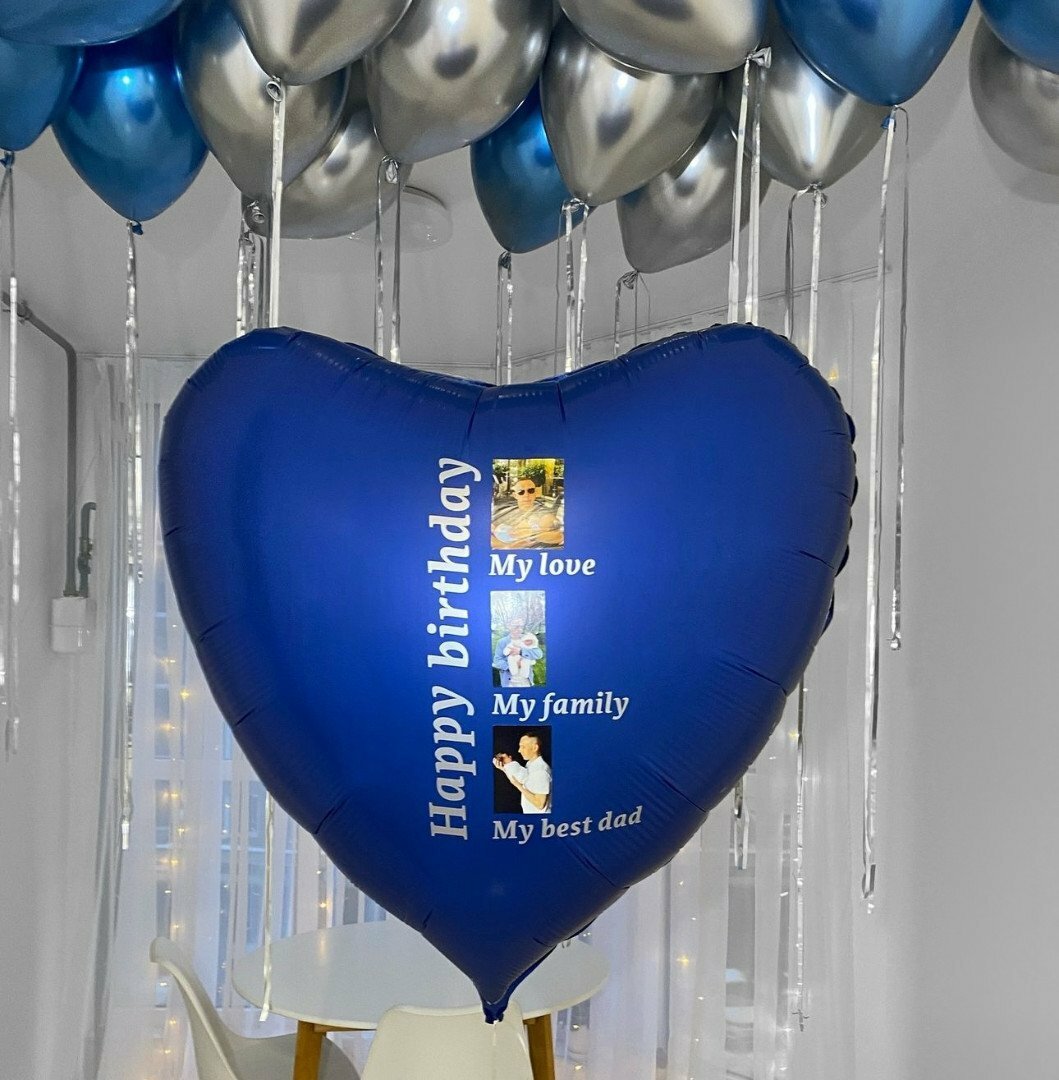 Фольгированный шар с индивидуальной печатью «Сердце для дорогих людей»