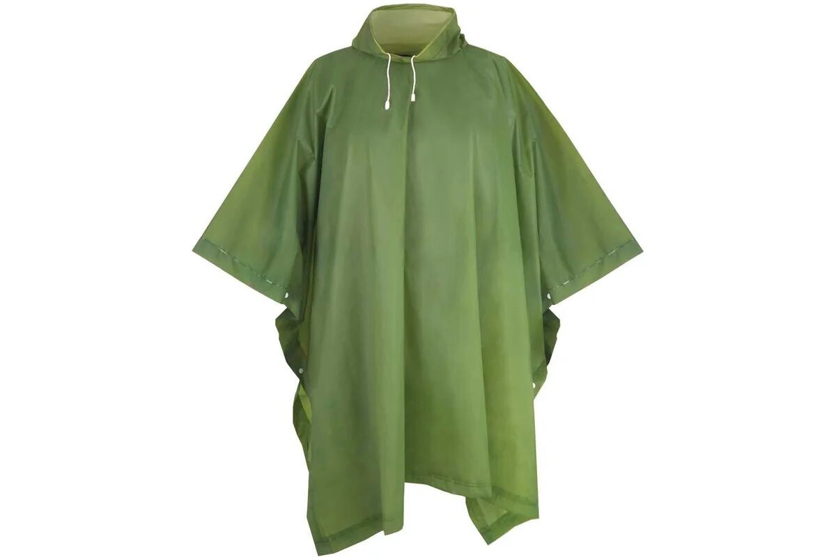 Komfi пончо EVA дождевик зеленый с чехлом и ультратонким покрытием 120 мк, 139673