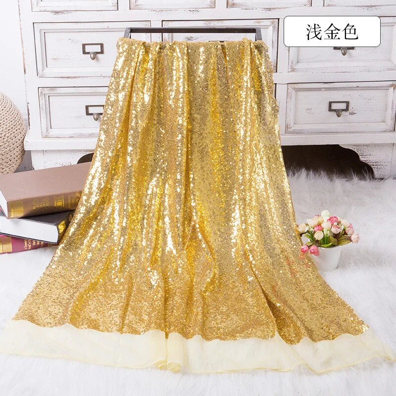 Розовая золотая серебристая блестящая ткань 130x50 см 19