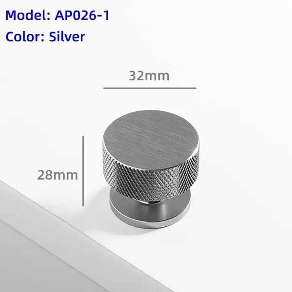 Ручка для шкафа AP026-1 Silver, 32x28 мм