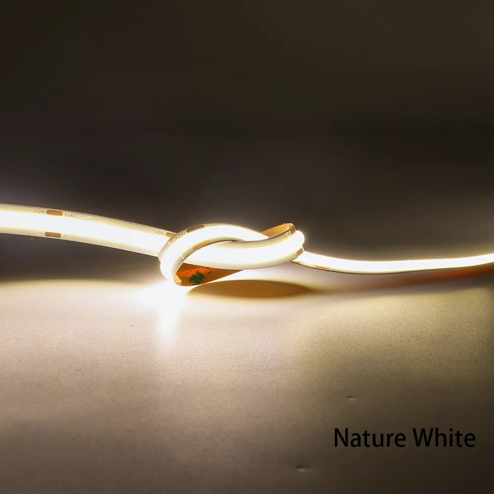 Светодиодная лента TNALANT COB 12/24В 8/10мм 480/528 Белый, neutral white, 12V 8mm 480leds, 5M