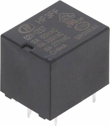 Реле HONGFA HF3FF/024-1ZST Реле: электромагнитное SPDT Uобмотки: 24ВDC 10A/277ВAC 10А 1шт
