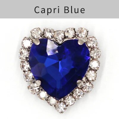 Сердце Capri Blue, хрустальная страза, 10 мм