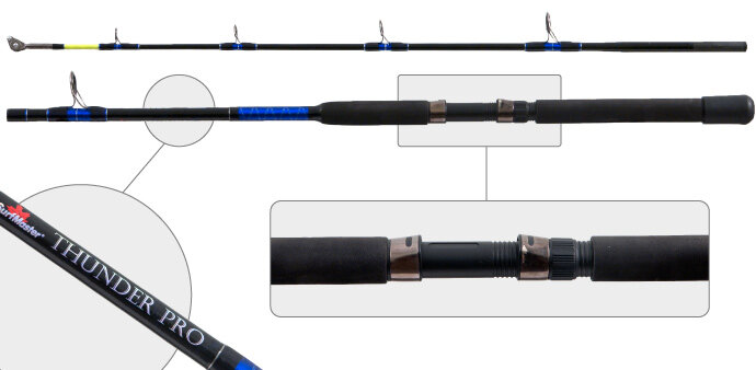 Спиннинг штекерный стекло 2 колена Surf Master 1454 Thunder Pro с роликом под стакан