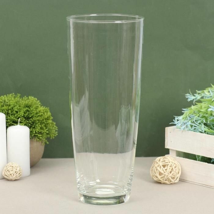 Ваза Evis "Нина" диаметр 12 см, высота 29 см, 2,22 л, прозрачная (1586)