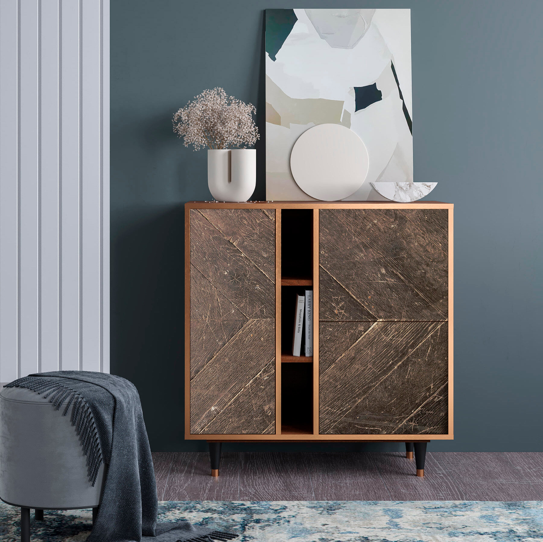 Комод - STORYZ - BS5 Wise Tree, Размер - 94 x 96 x 41 см, Цвет корпуса - , Орех