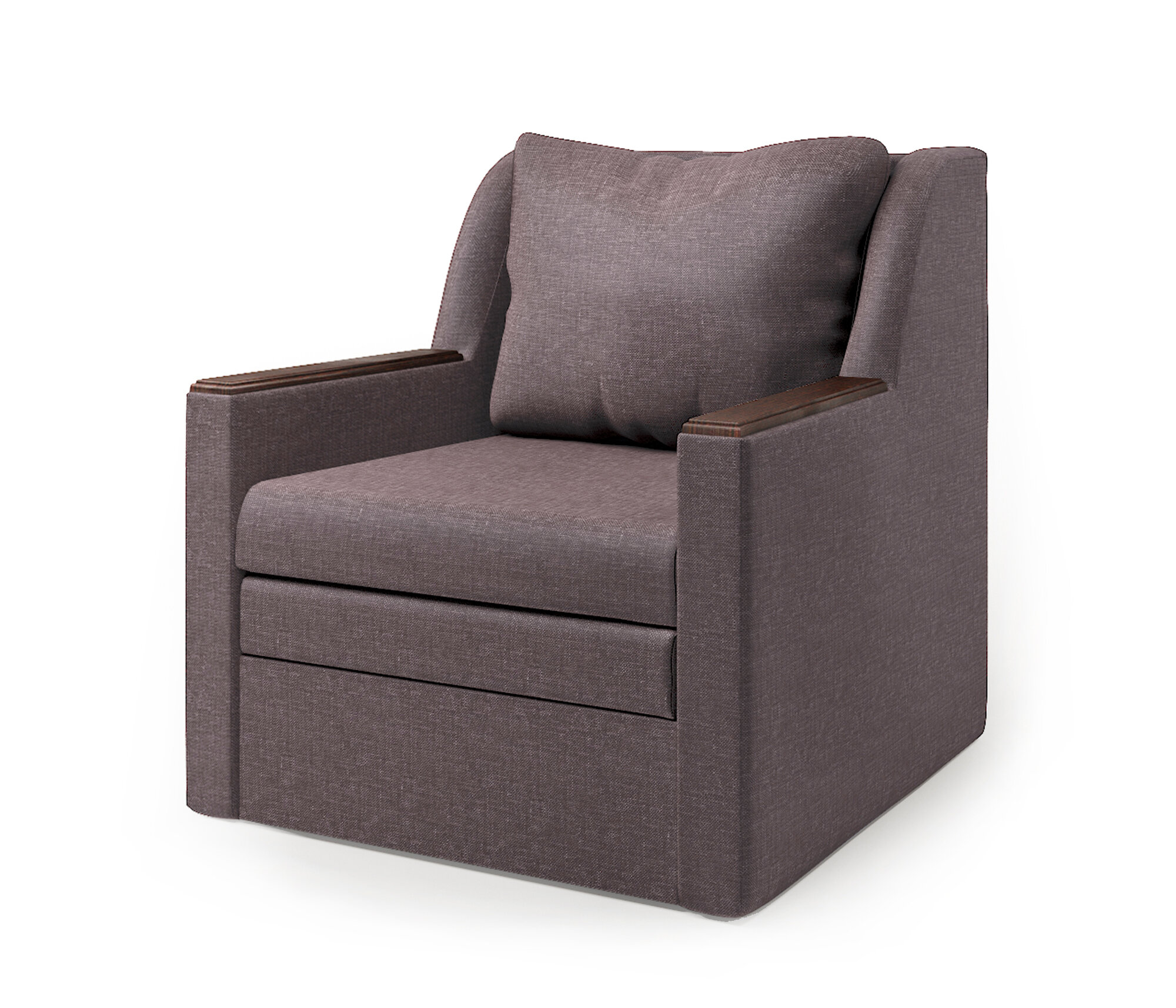 Кресло-кровать Шарм-Дизайн Соло раскладное кресло в гостиную, для дома, с ящиком для белья, 62х190 см, рогожка, латте