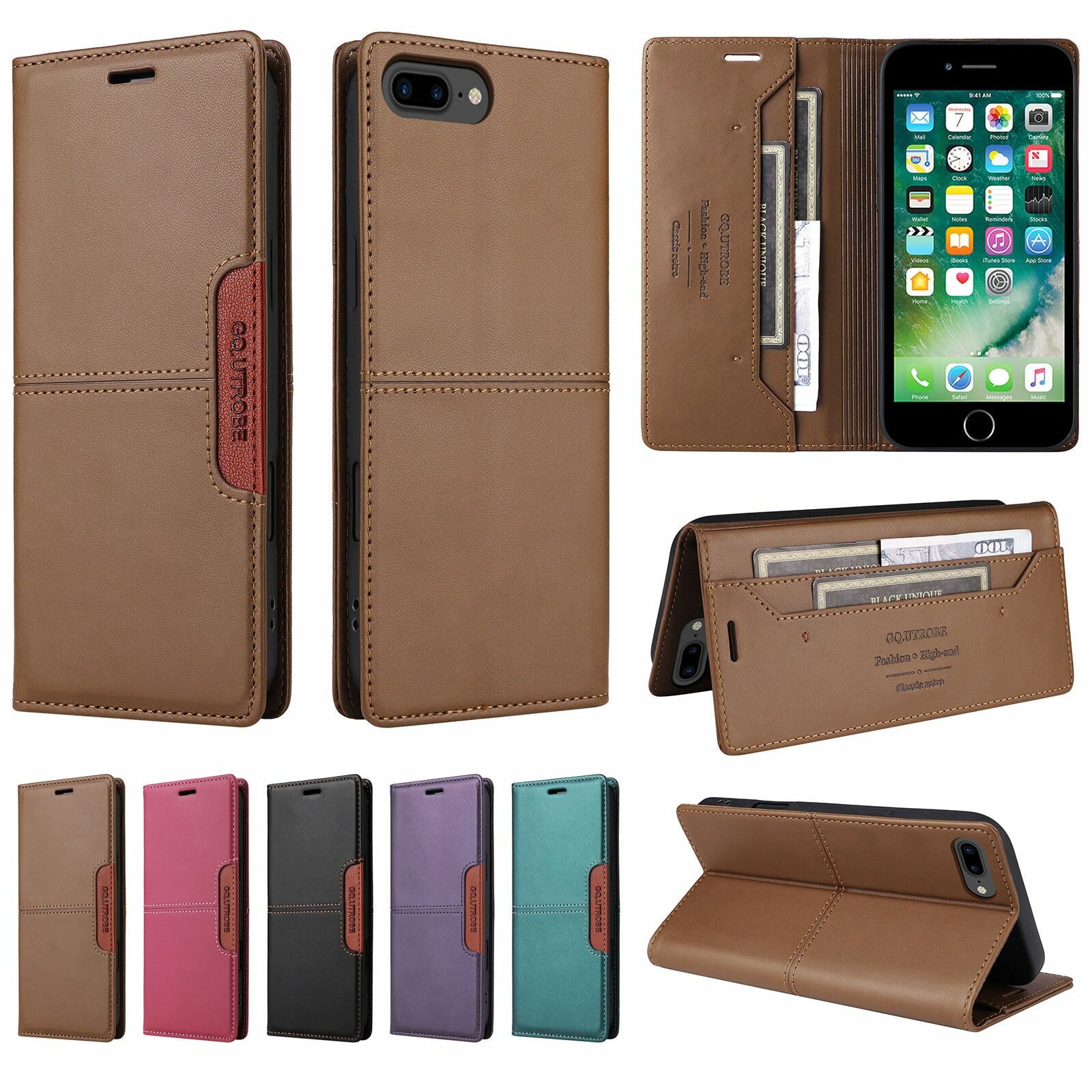 Чехол-книжка Для Apple iPhone 6Plus/7 Plus / iPhone 8 Plus(наайфон 6 плюс айфон 7 плюс и айфон 8 плюс) Роскошный Дизайнерский Кожаный Чехол-кошелек