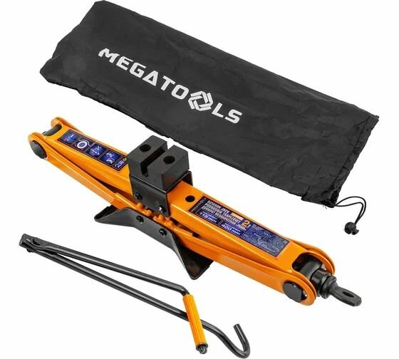 Домкрат механический 'ромб'2т (h min 115мм, h max 400мм, L-420мм) MEGATOOLS