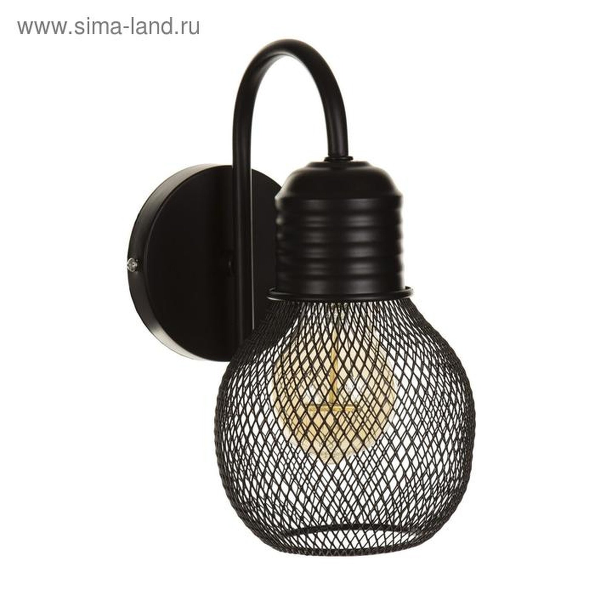 Бра BayerLux "Винтаж", E27, 40 Вт, IP20, металл, 12х19х23 см, черное