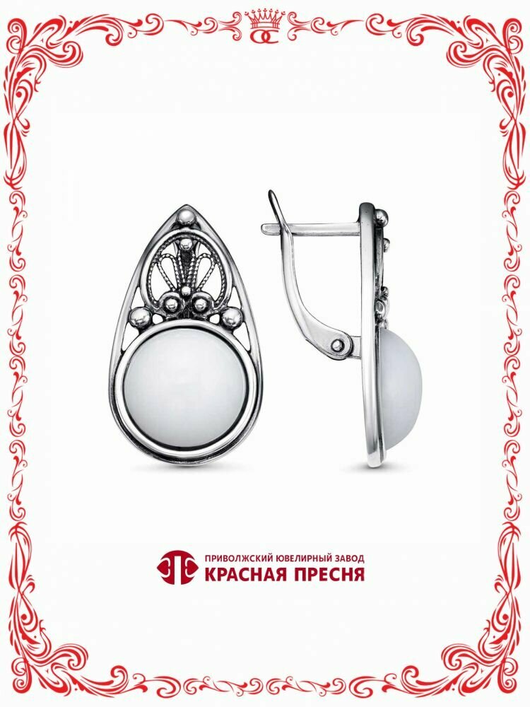 Серьги, агат синтетический