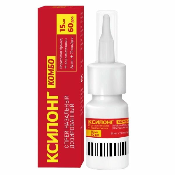 Ксилонг Комбо спрей назальный дозированный 84мкг+70мкг/доза 15мл 60доз