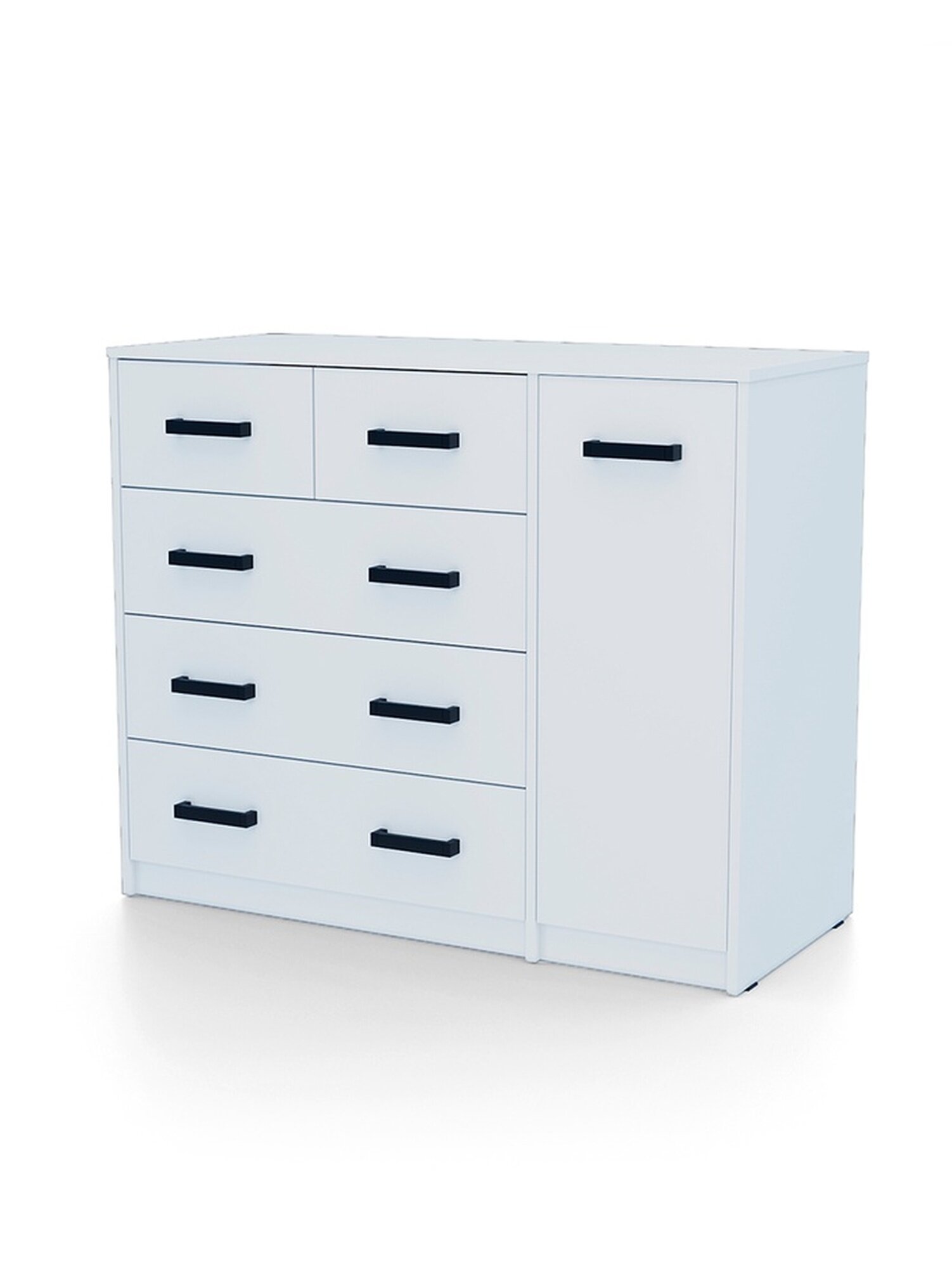 Комод Клик Мебель, 5 ящиков, с дверью, венге светлый, 1100x480x900мм