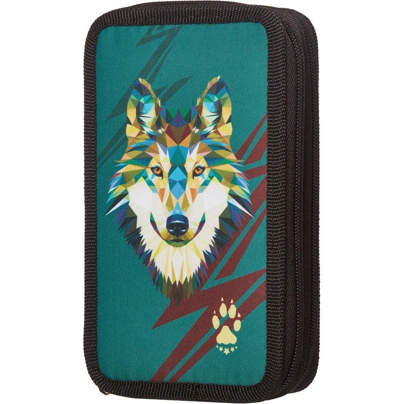 Пенал Комус КлассВолк 2 отд, ткань, 190х110 мм, ПКТ 11-20