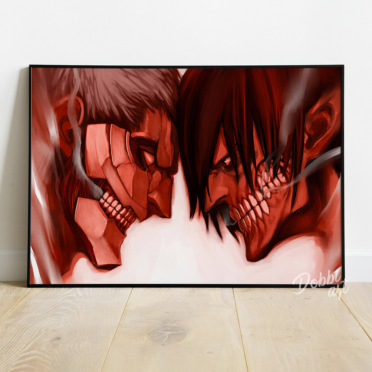 Постер Атака Титанов 50х70 см без рамы/ Постер Аниме Манга Attack on Titan Эрен Атакующий Райнер Бронированный/ Плакат интерьерный, в подарок, день рождения