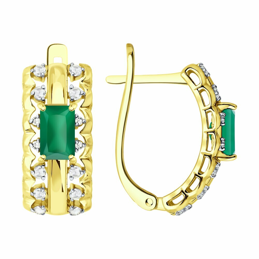 Серьги, желтое золото, 585 проба