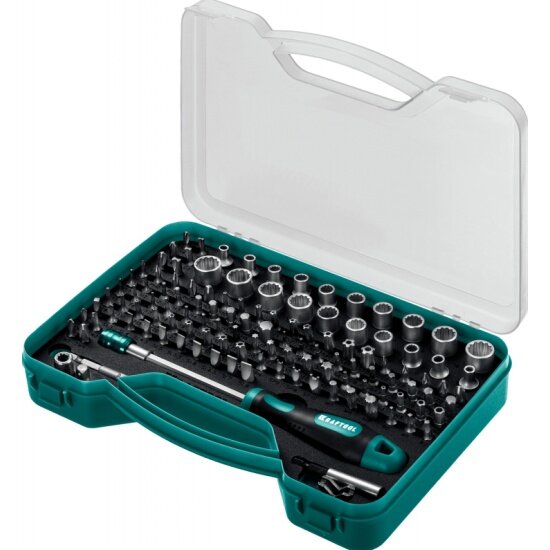 Kraftool Отвертка-битодержатель с насадками X-Drive-122, 122 шт, (26816)