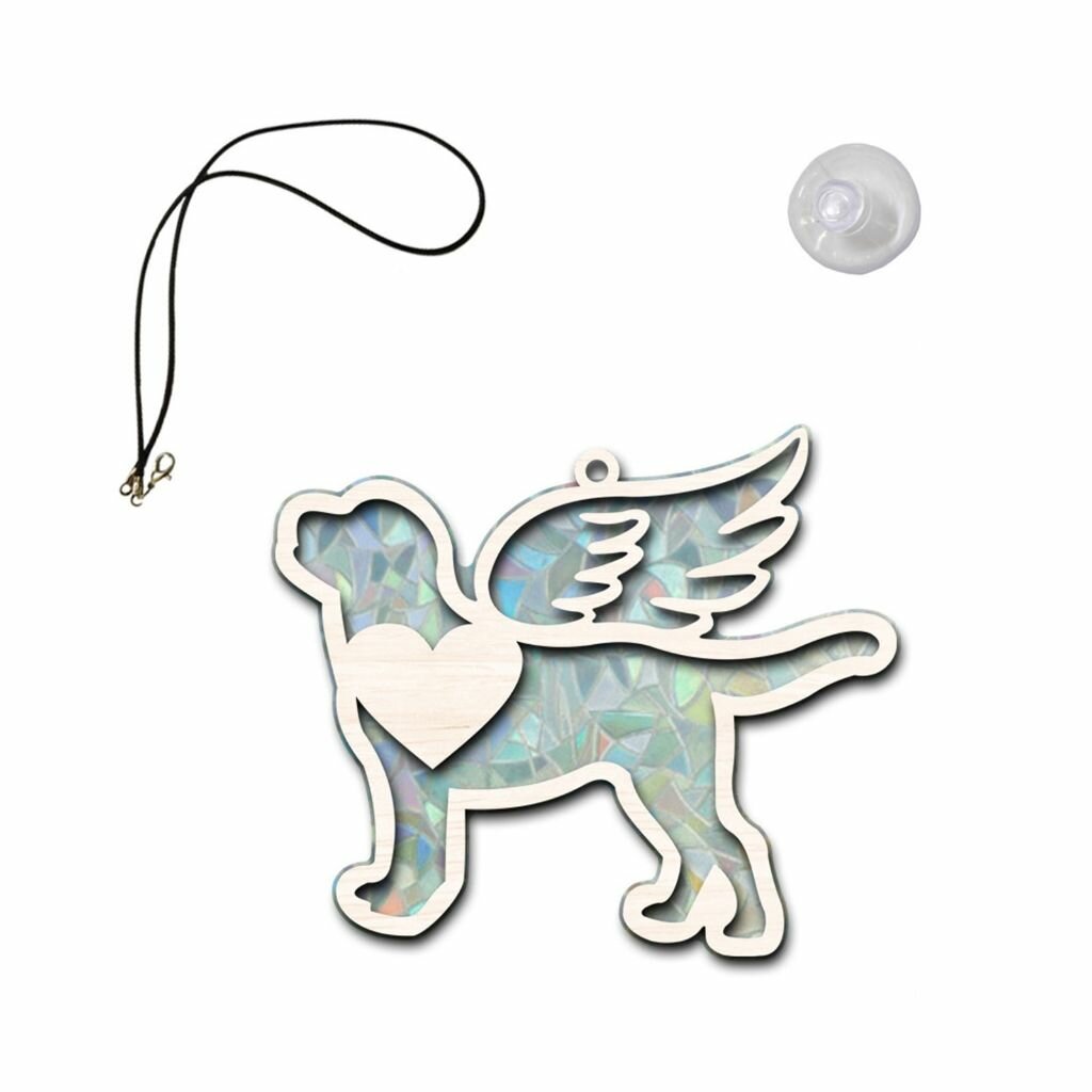 Памятная подвеска для украшения домашних животных Sun Rainbow Light Catcher (с черным шнурком и присоской)-MZRPS006