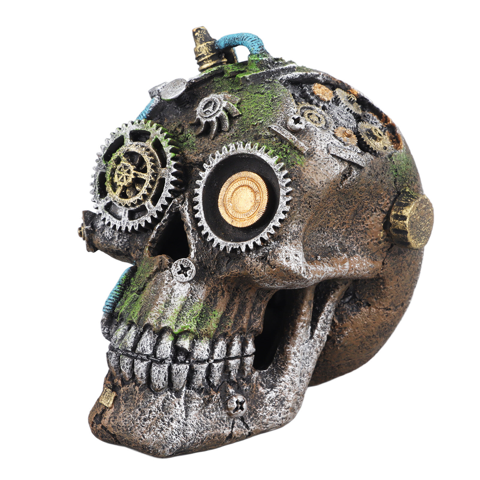 Аквариум -череп головы оформление безопасной смолы изящное декоративное украшение рыбы скелетное украшение черепа черепа