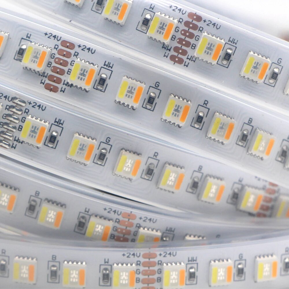 Светодиодная лента RGB CCT 5 в 1 Viktorovna 1-5 м DC12V 60LEDS-M, ip65 waterproof, 5 м