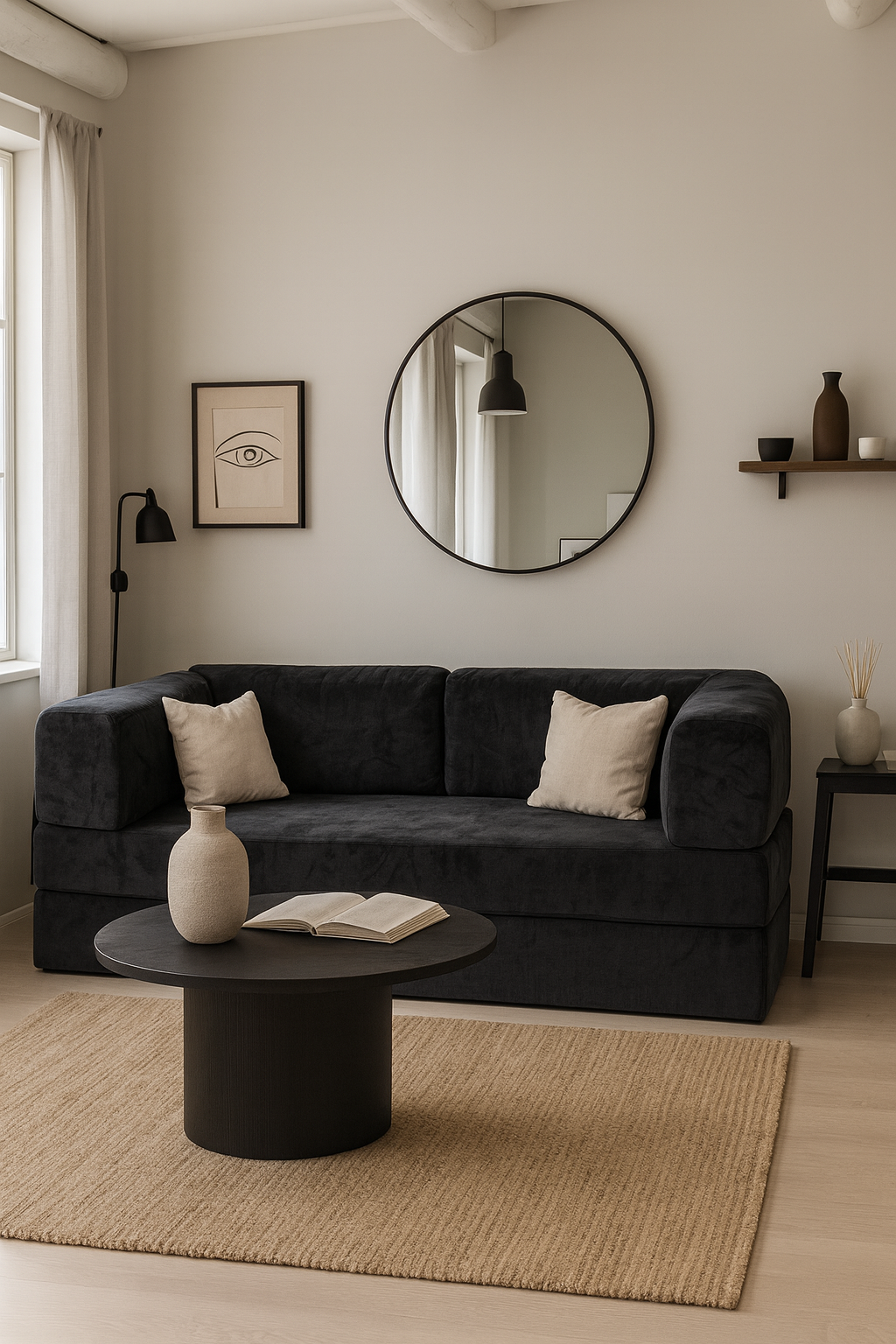 Бескаркасный диван-кровать (200х90 см) Full Comfort - VELVET, трансформер, 2 подушки В подарок, новинка 2026 г.