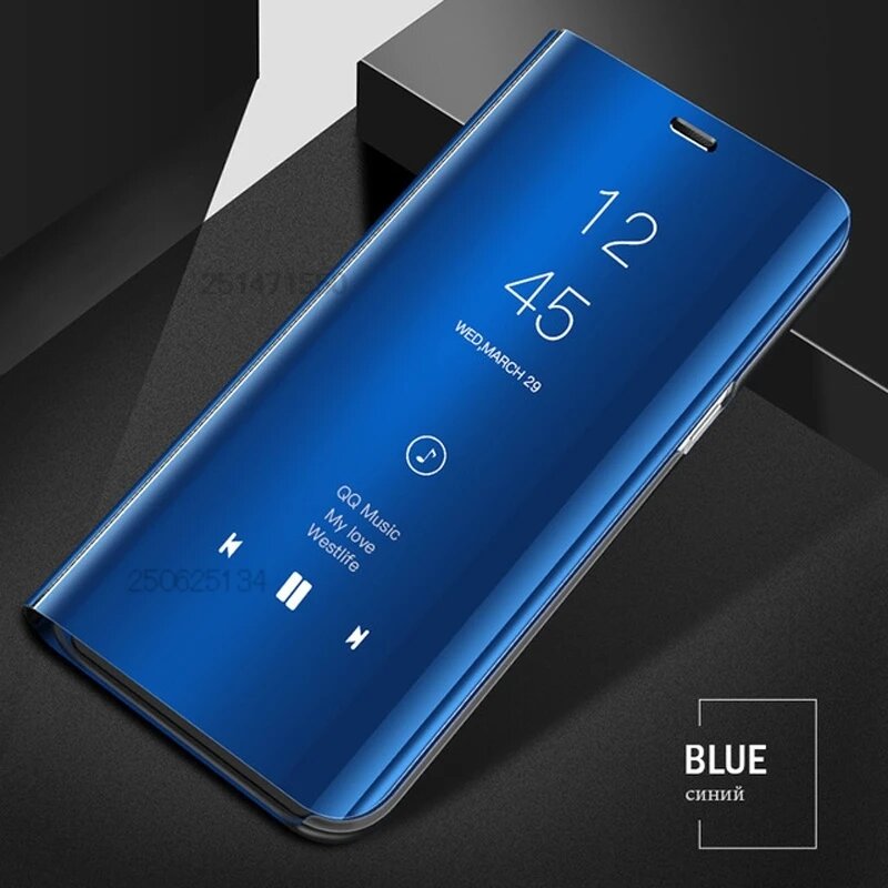 Умный зеркальный Магнитный кожаный флип-чехол для телефона Honor X8B Синий, Синий, For Honor X8B