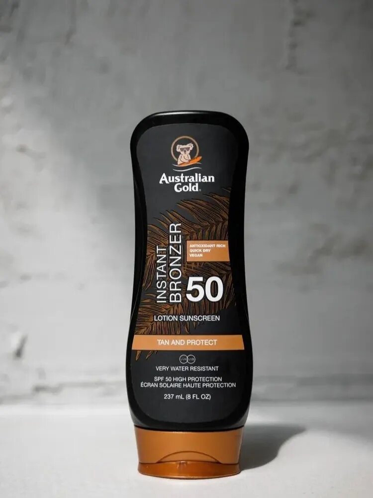 Солнцезащитный лосьон Australian Gold, SPF 50, с мгновенным бронзированием