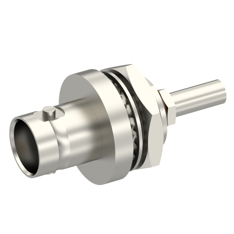 Китайский аналог(замена):6502-7071-019 BNC прямой разъем гнездо обжимного типа для кабеля 2.650 D, никелированный, передний монтаж,