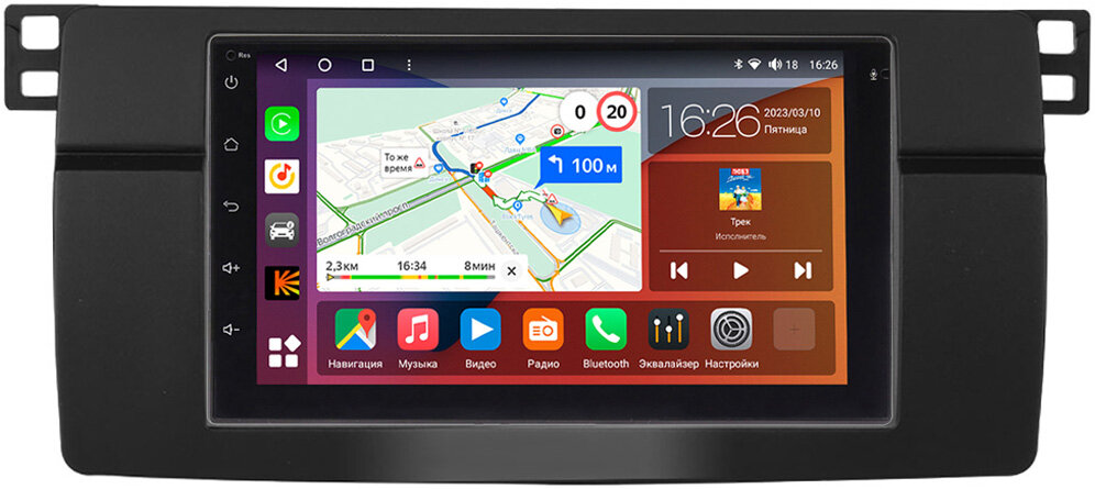 Штатная магнитола BMW 3 (E46) Canbox H-Line 4479-RP-11-498-202 Android 10 (4G-SIM, 8/128, DSP, QLed) (173х98)