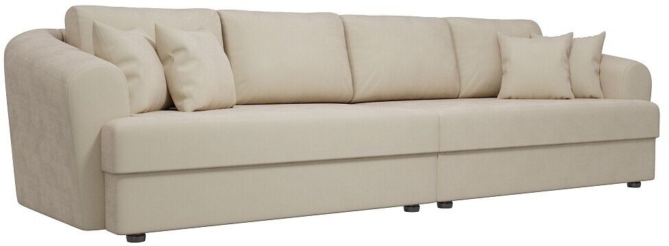 Прямой диван Милтон Бежевый 2, еврокнижка, 311х105х75 см, с ящиком для белья