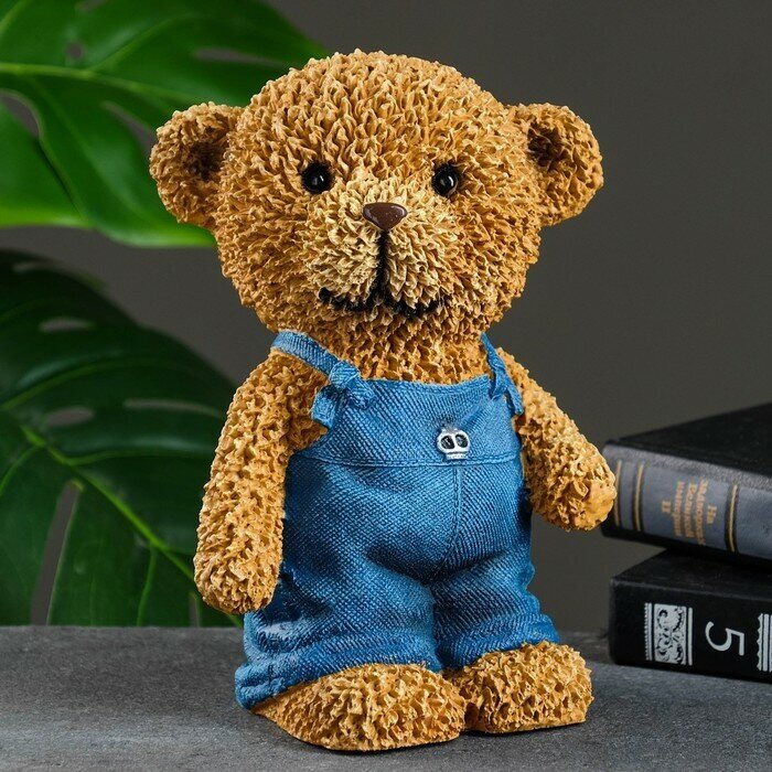 Копилка для денег «Мишка-мальчик», полистоун, 13×10×20 см