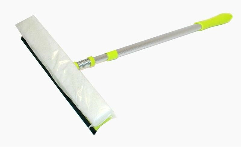 Швабра для мытья окон Home Queen с губкой и сгоном (рабочая часть 27 см, рукоятка 73 см) 569189