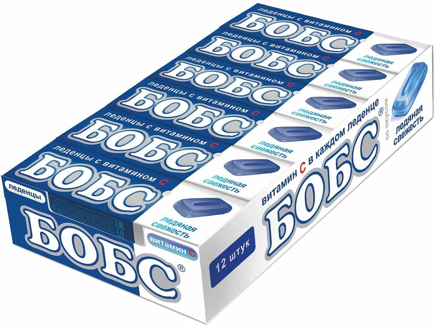 Леденцы бобс Леденая Свежесть 35г 12шт