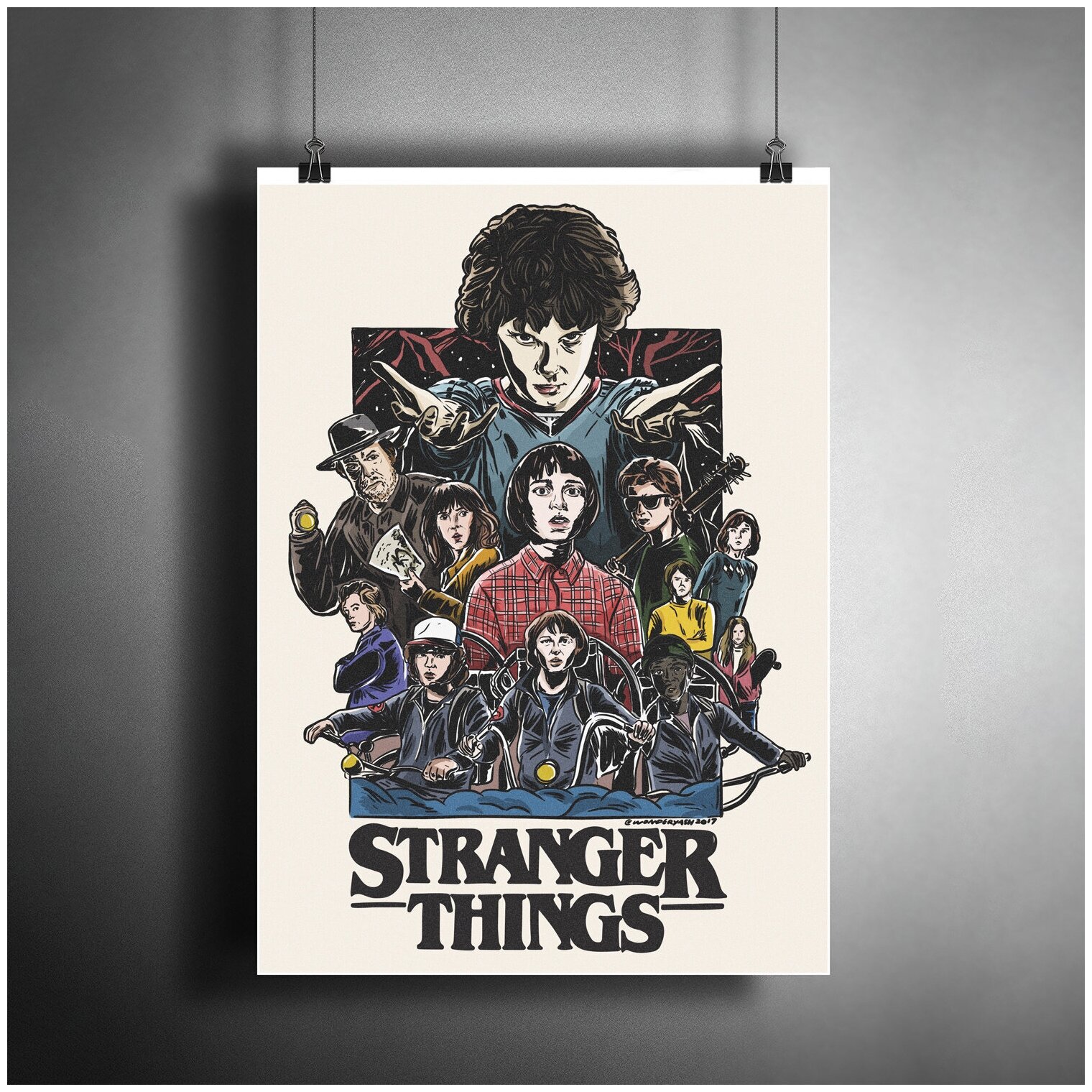 Постер плакат для интерьера "Сериал: Очень странные дела. Stranger Things"/ Декор дома, офиса, комнаты A3 (297 x 420 мм)