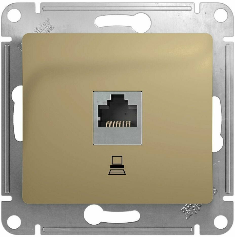 Glossa Розетка комп. RJ45 кат.5E, титан GSL000481K