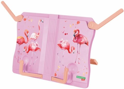 Подставка для книг и учебников BRAUBERG KIDS "Flamingo", регулируемый угол наклона, прочный ABS-пластик, 238061